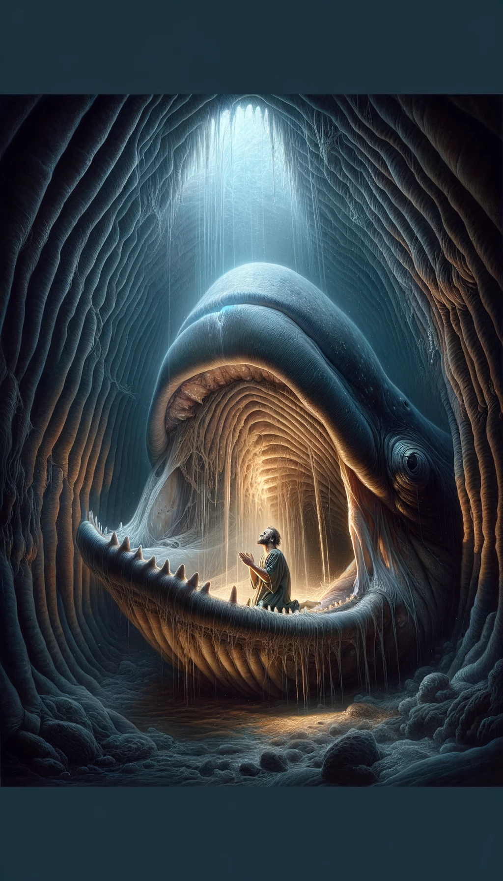 Jonah Praying Inside The Fish